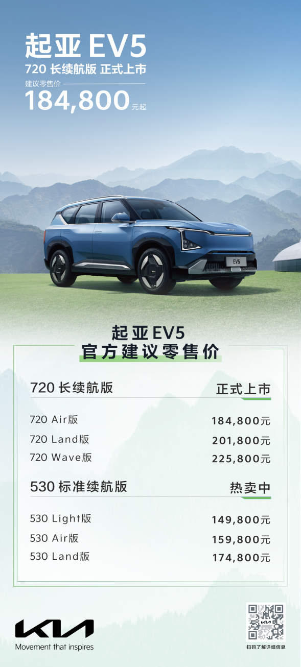解锁百变生活新体验——起亚EV5 720长续航版进阶上市18.48万元起_搜狐汽车_搜狐网