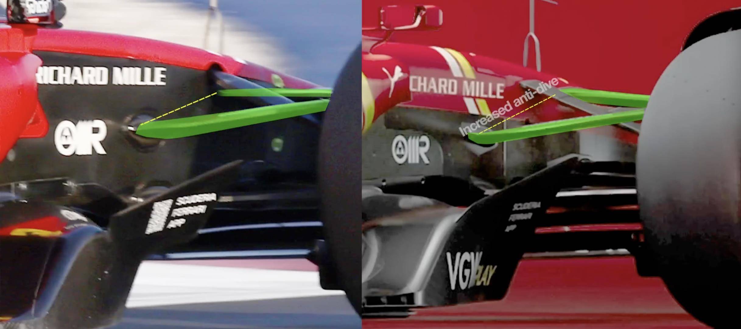 F1颜值强迫症：法拉利SF24与SF23有哪些区别_搜狐汽车_搜狐网