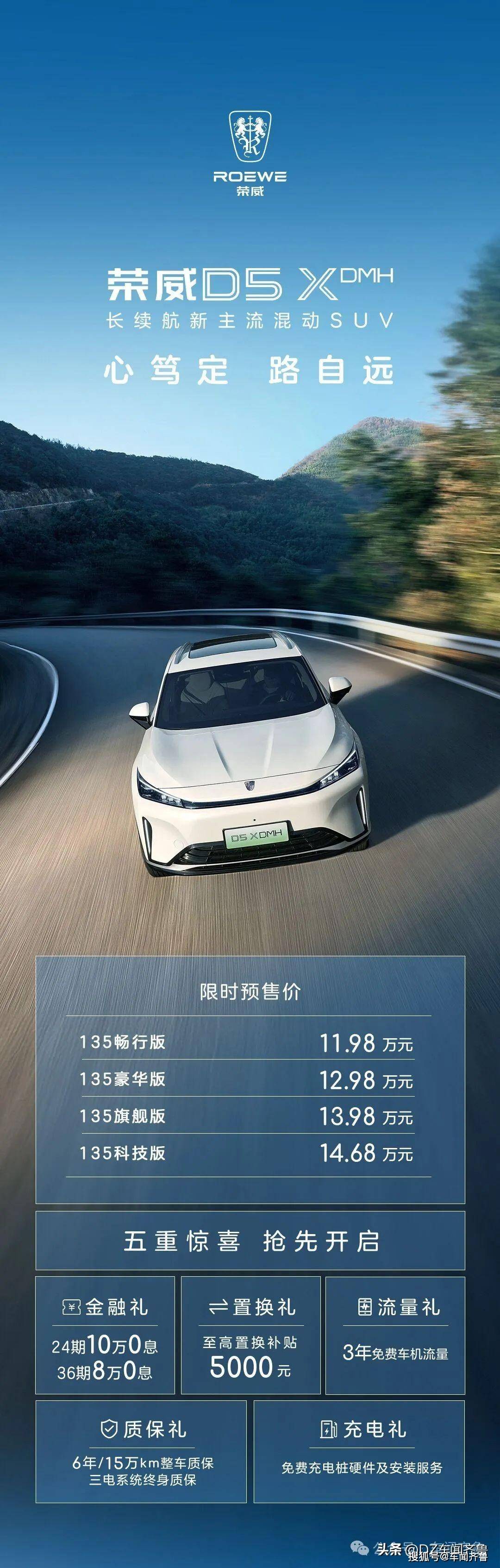 12万级最强混动SUV”荣威D5X DMH开启预售_搜狐汽车_搜狐网