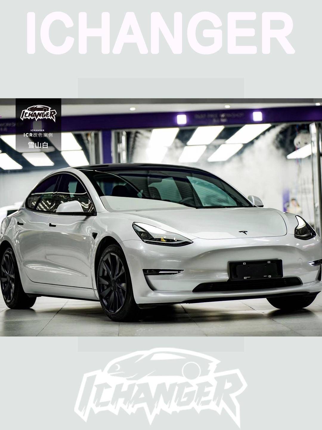 特斯拉 Model 3-ICR雪山白改色膜,简约与高雅_搜狐汽车_搜狐网