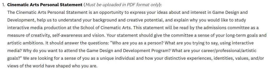 25Fall美国南加大USC游戏/电影专业作品集&申请要求重大变化_设计_项目