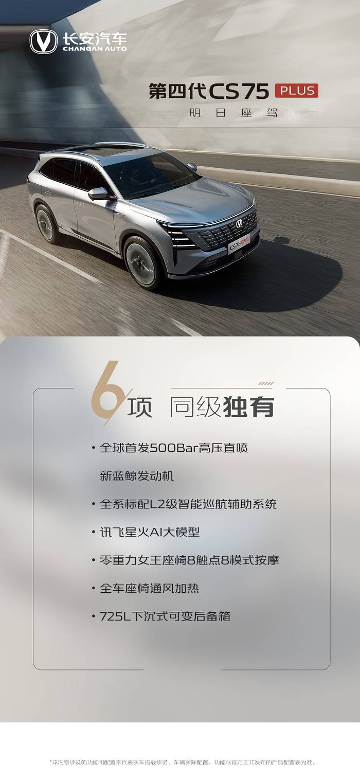 第四代CS75PLUS配置发布，15项全系标配重写SUV价值标准！_搜狐汽车_搜狐网
