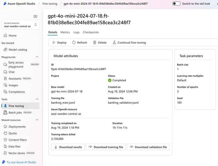 Azure OpenAI教程：使用 GPT-4o 对 GPT-4o mini 进行微调，适应对应行业_模型_训练_文档