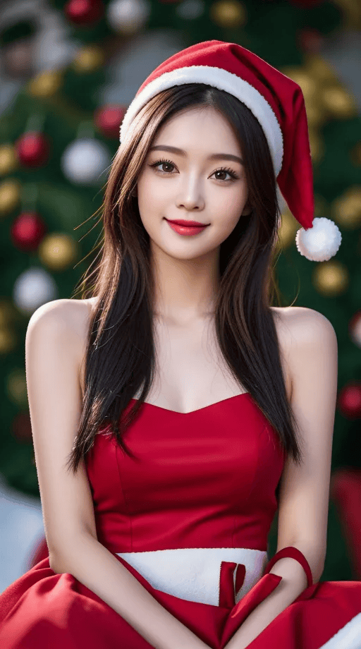 AI生成冬日纯欲美女写真，一键生成圣诞氛围感绝美壁纸美女头像！附详细教程_ai__trans__pc