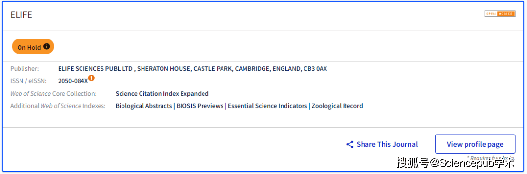 重磅！中科院1区TOP解除On Hold！投稿量却暴跌80%，这本期刊目前还能投吗？_eLife_影响_因子
