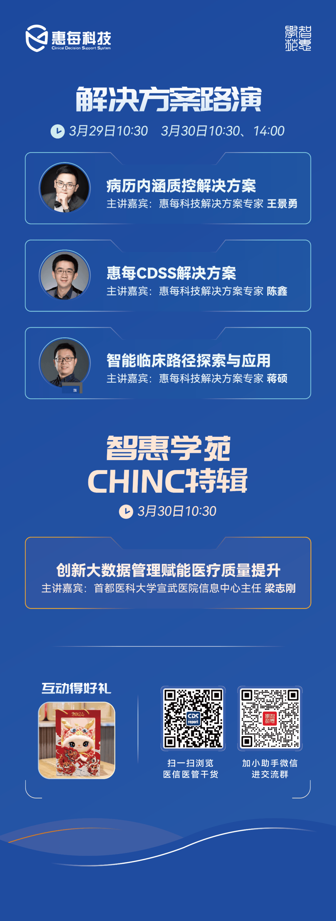 2024 CHINC倒计时2天！智惠学苑现场学术分享剧透！_青岛_国际会展中心_医疗