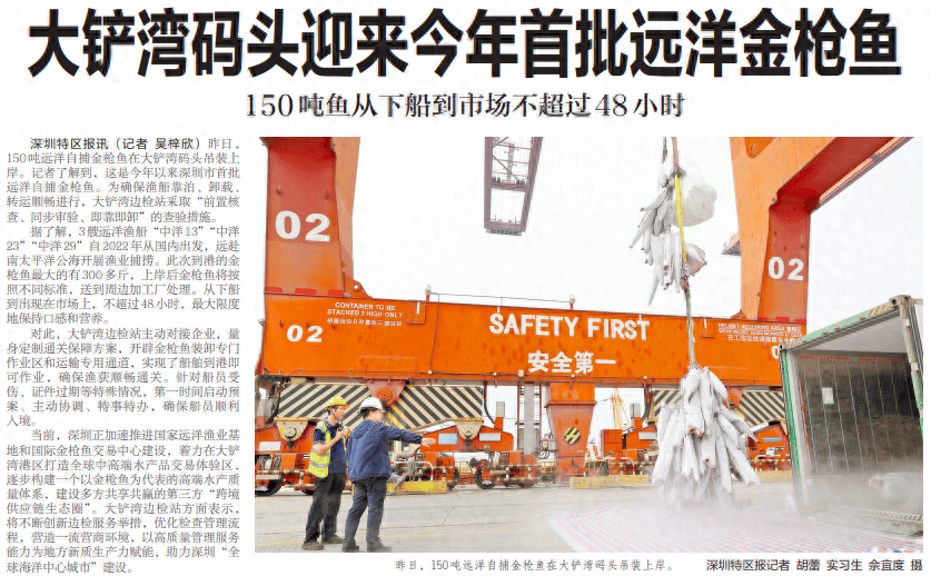 【深圳特区报】大铲湾码头迎来今年首批远洋金枪鱼建设中洋服务