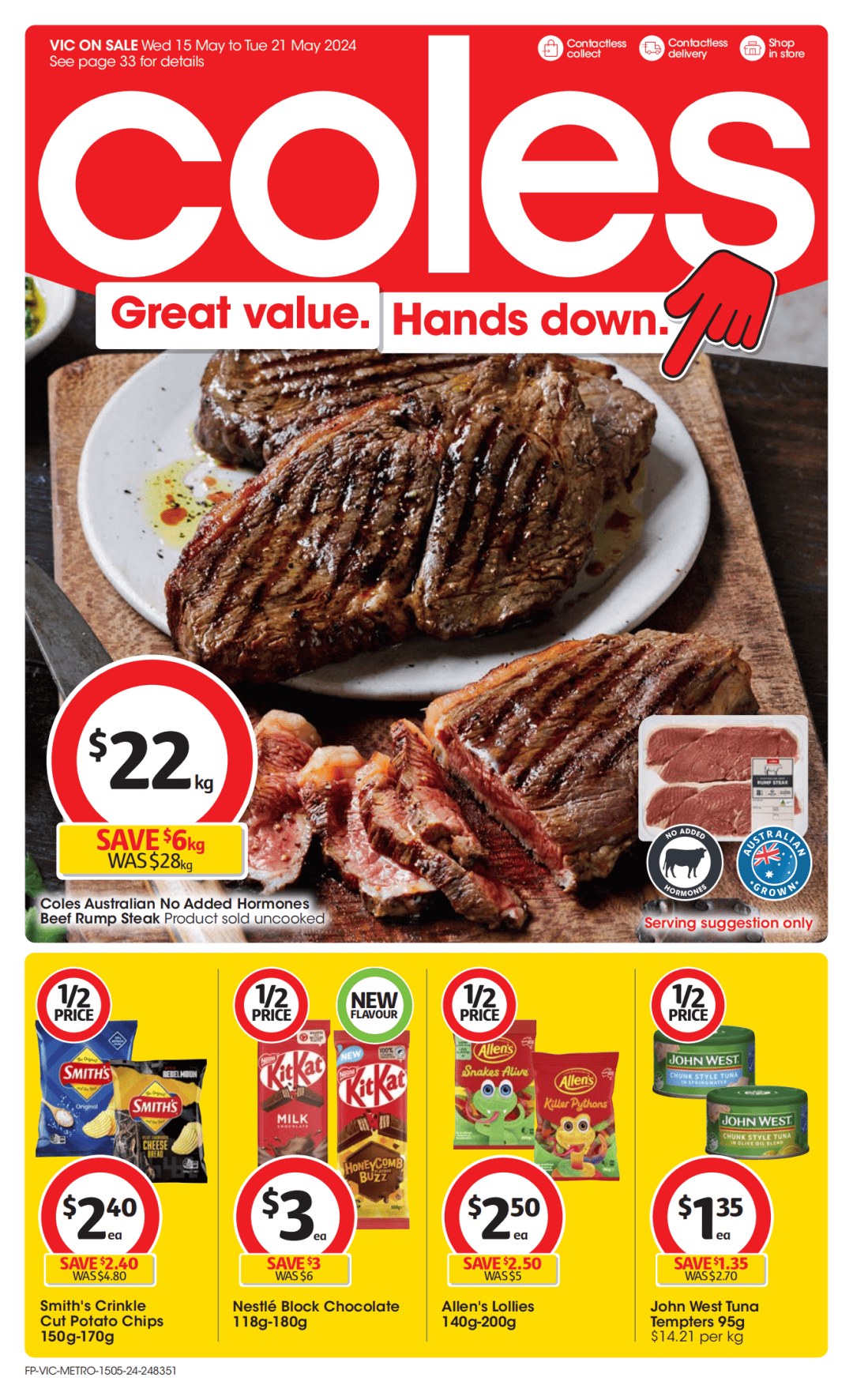 Coles 5月15日-5月21日打折，网购9折开始，牛排大促_信息_目录_生活