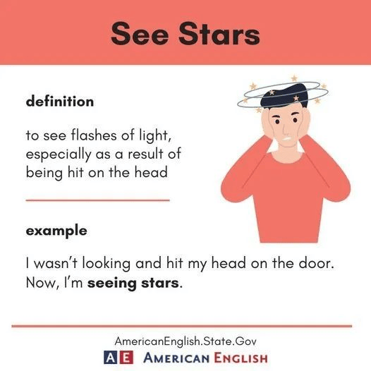 【双语】俗语：See Stars 眼冒金星_head_hit_means