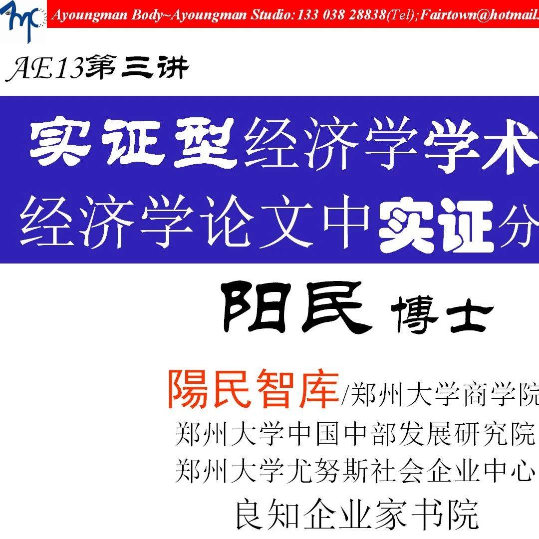 AE13第三讲 实证型经济学学术论文及经济学论文中实证分析技巧_制度_阳民_理论