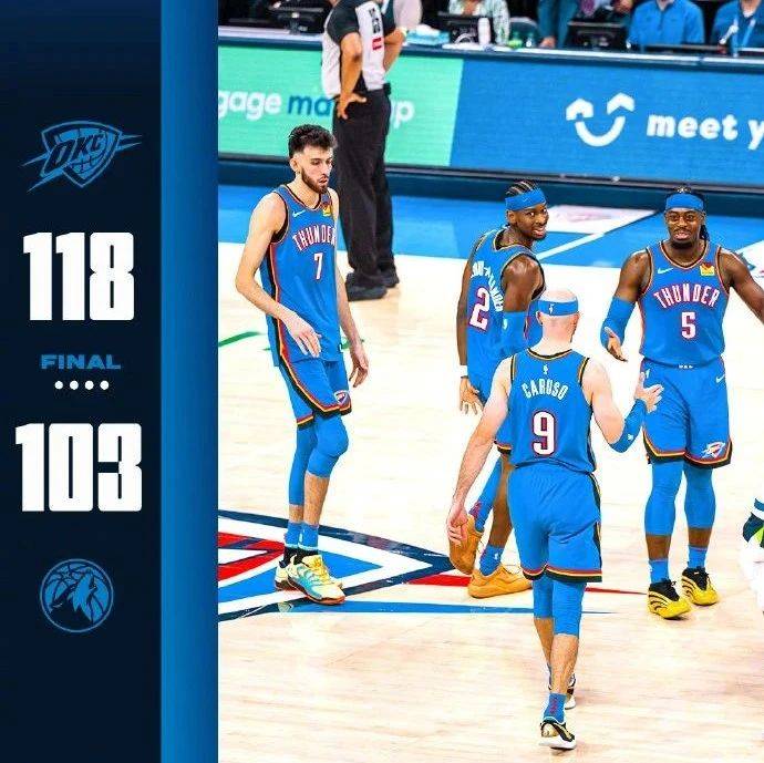 赛事摘要｜亚历山大正式领取 MVP 奖杯；雷霆再胜森林狼，总比分 2-0 领先_1_CBA_NBA